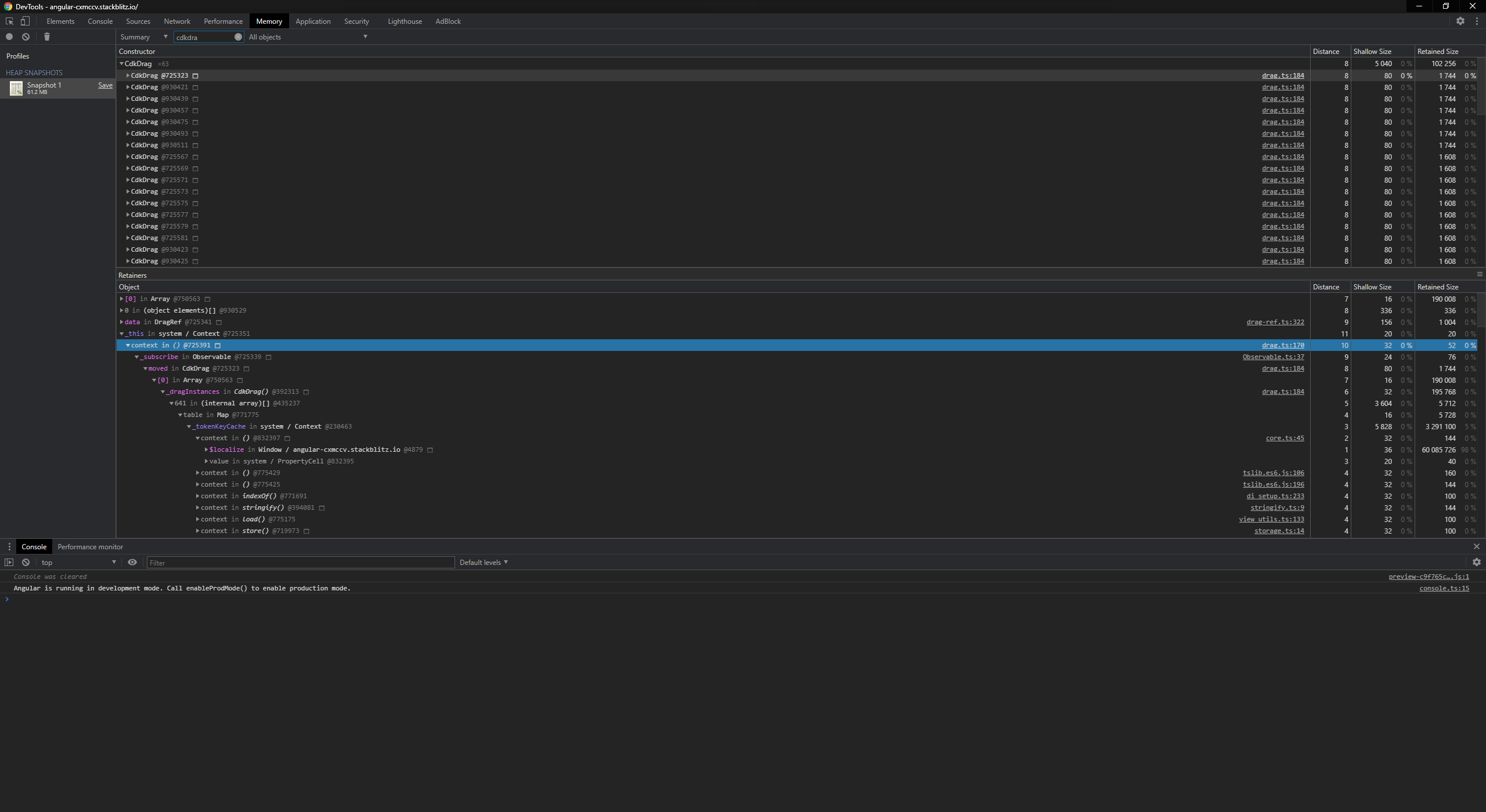 Drag-drop possible memory leak · Issue #21818 · angular/components · GitHub