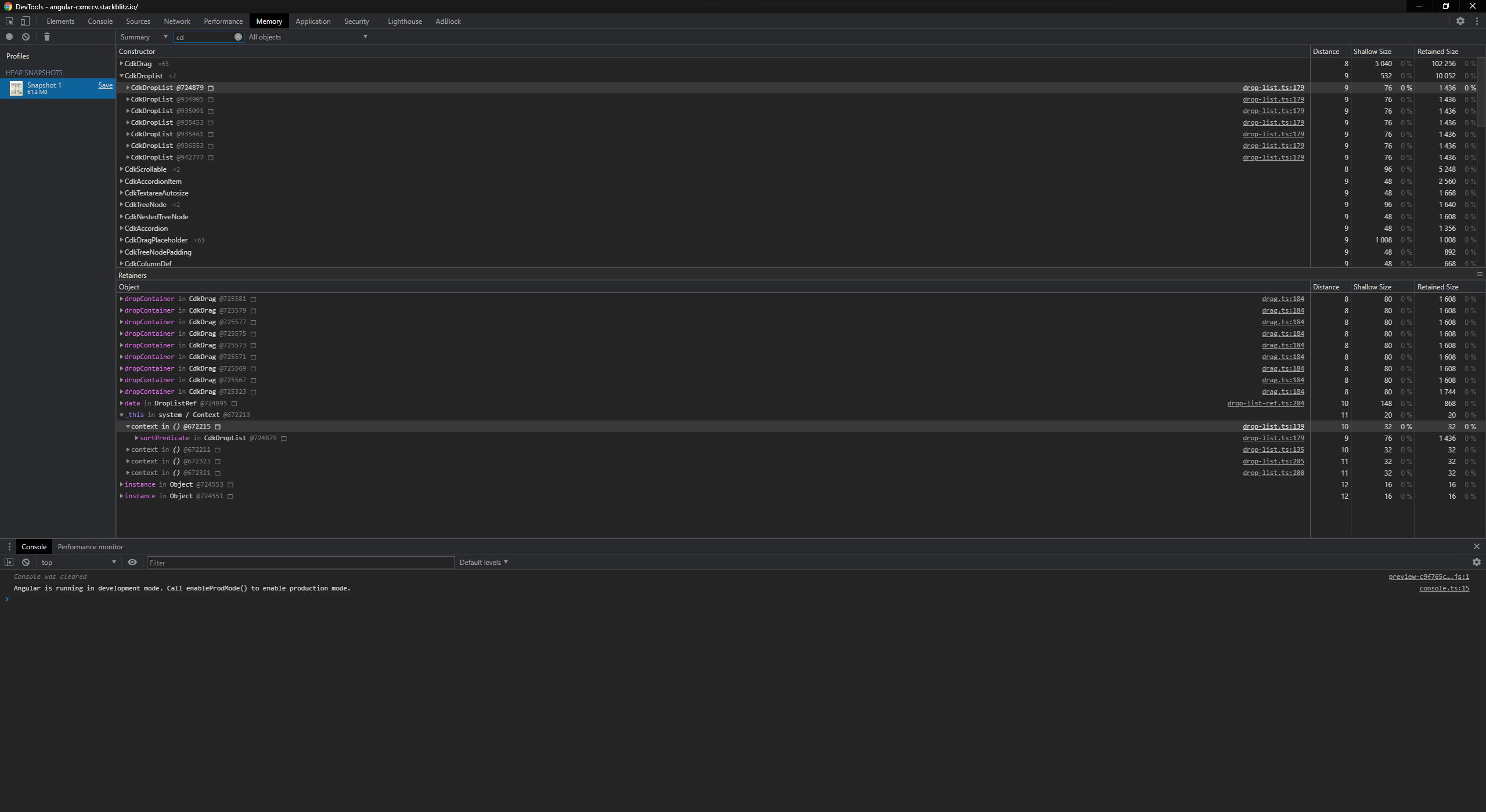 Drag-drop possible memory leak · Issue #21818 · angular/components · GitHub