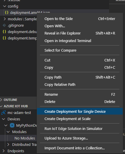 Create Deployment for Single Device not working · Issue #1006 · microsoft/vscode-iot-workbench ...