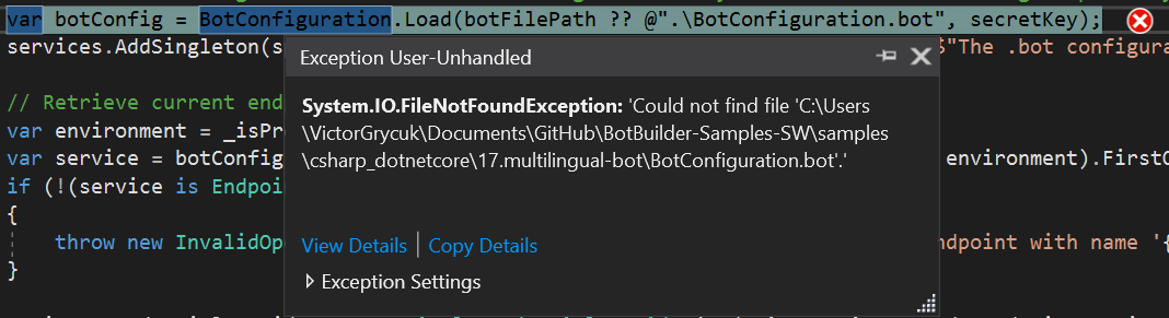 [netcore] FileNotFoundException when trying to load configuration file ...