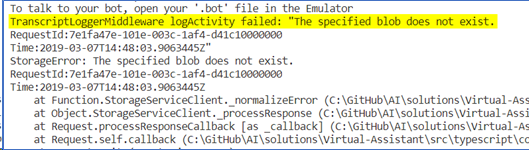 AzureBlobTranscriptStore throws error when starting conversation with Bot · Issue #808 ...