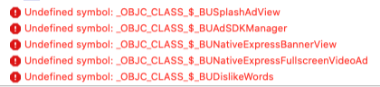 _OBJC_CLASS_$_BUAdSDKManager · Issue #53 · bytedance/Bytedance-UnionAD · GitHub