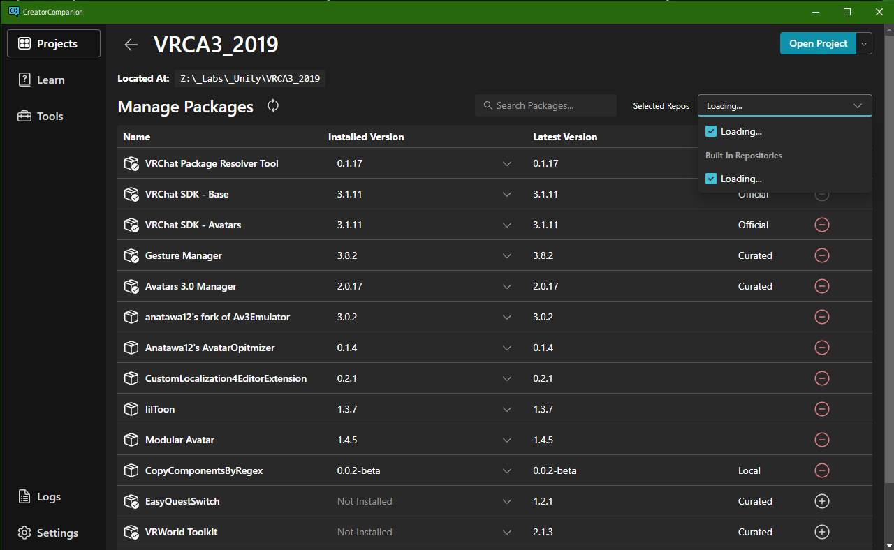 [BUG] [VCC-WEB] RepoList is not loaded. · Issue #119 · vrchat-community/creator-companion · GitHub