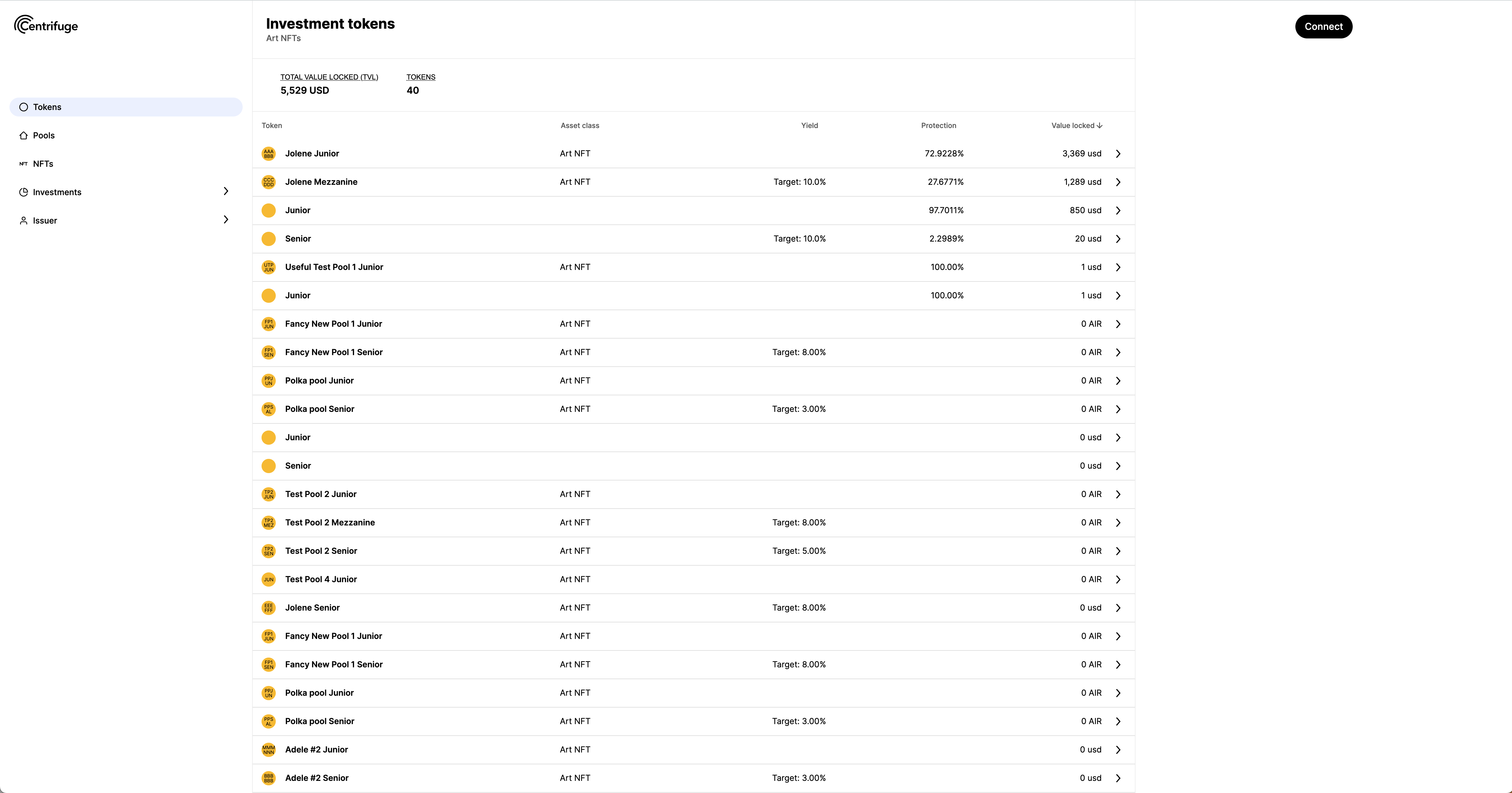 Token list / overview page - MVPv1 · Issue #732 · centrifuge/apps · GitHub