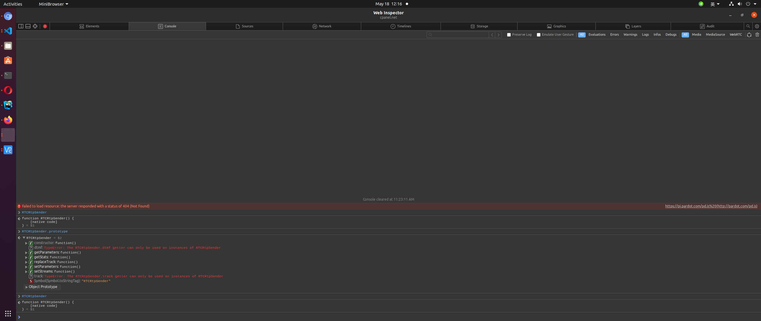 [BUG] Webkit Can't find variable RTCRtpSender · Issue #6625 · microsoft/playwright · GitHub