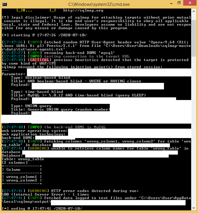 Some Bug With Columns · Issue 4260 · Sqlmapprojectsqlmap · Github