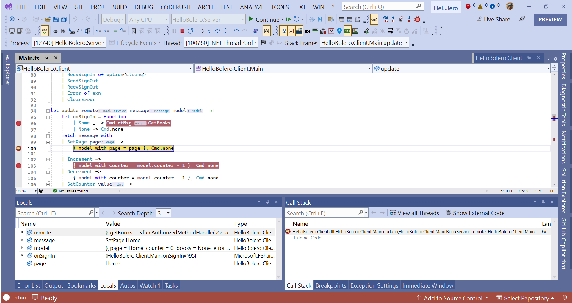 [Debugging] Breakpoint is only hit on the first load · Issue #307 · fsbolero/Bolero · GitHub
