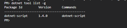 dotnet script Could not execute because the specified command or file ...