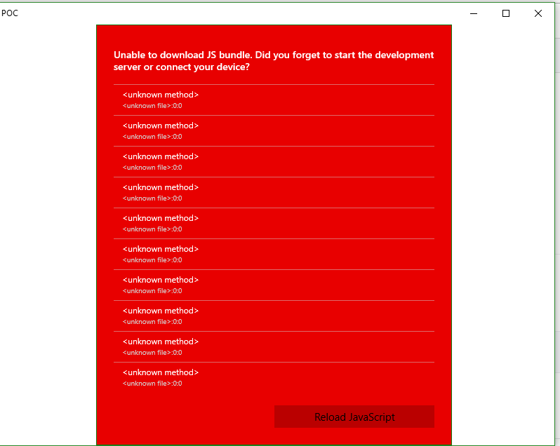 UWP app sideload on hockeyapp error: Unable to download JS Bundle · Issue #1621 · microsoft ...