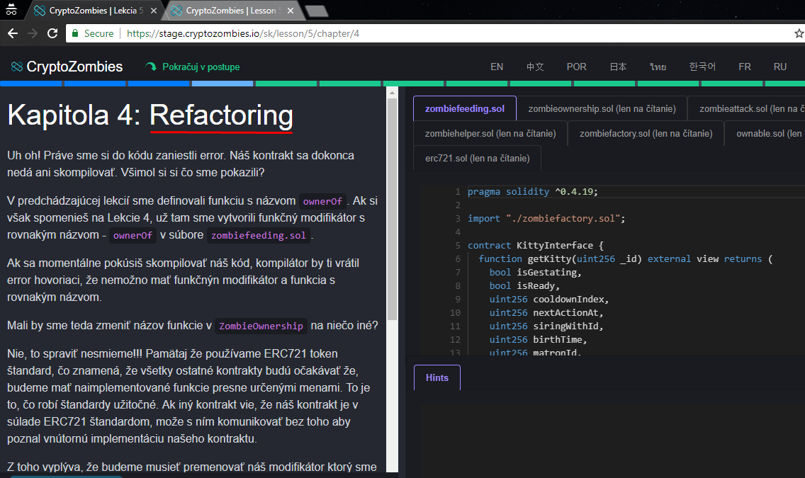 Slovak: Translation missing for Lesson 5 Chapter 4 heading · Issue #324 · CryptozombiesHQ ...