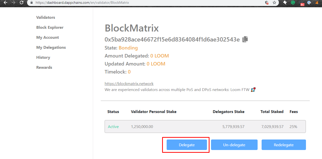 For most validators, Delegate button is disabled · Issue #243 · loomnetwork/dashboard · GitHub