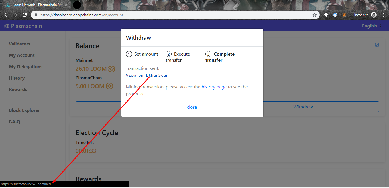 Prod: EtherScan link is Undefined after completion of withdraw Tx · Issue #425 · loomnetwork ...