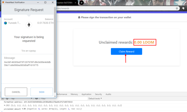 Prod: Claim Rewards button is enabled for 0 LOOM tokens · Issue #430 · loomnetwork/dashboard ...