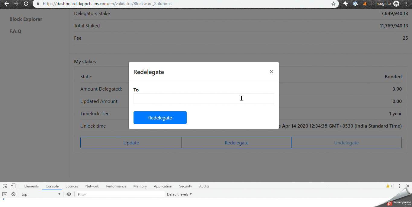 Issue while using scroll bar during `Redelegation` · Issue #432 · loomnetwork/dashboard · GitHub