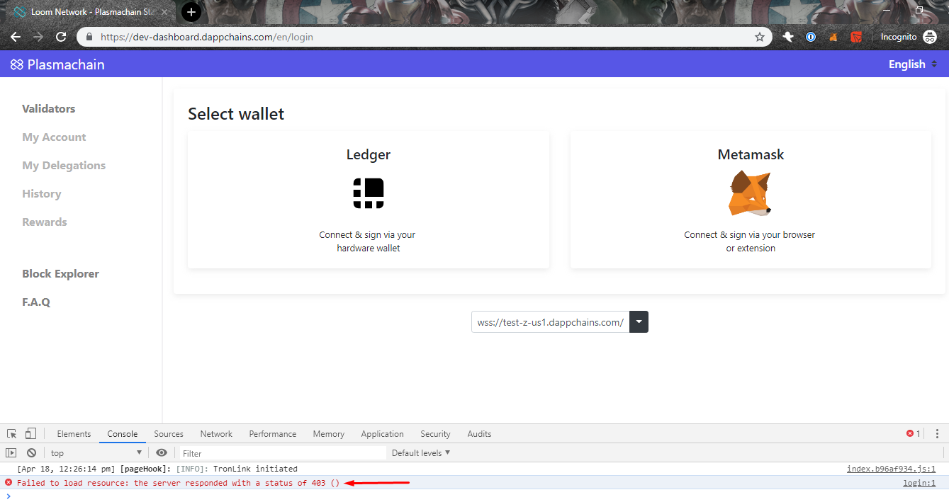 US1: 403 error upon first attempt to login with metamask · Issue #451 · loomnetwork/dashboard ...
