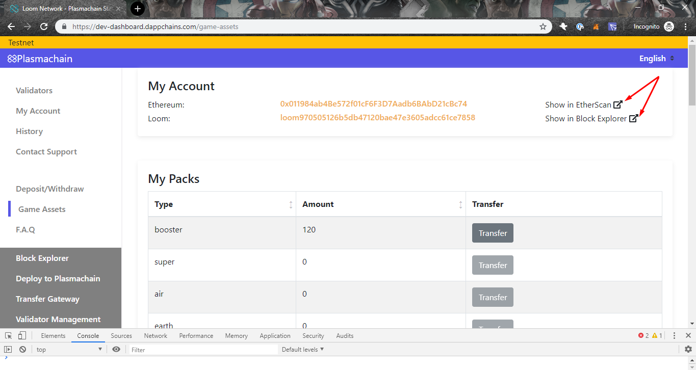 Game Assets: Show in buttons are not working · Issue #654 · loomnetwork/dashboard · GitHub