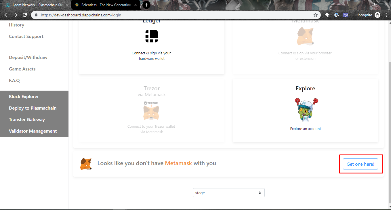 Disable metamask button when it’s not installed · Issue #177 · loomnetwork/dashboard · GitHub