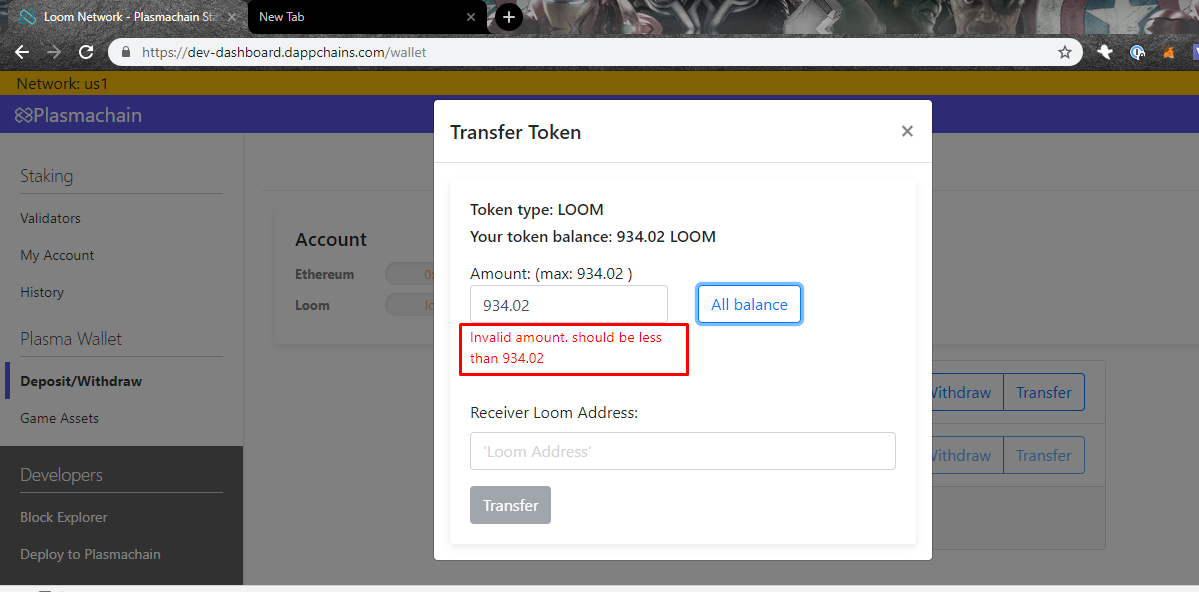 Wallet: Incorrect validation during withdraw · Issue #770 · loomnetwork/dashboard · GitHub