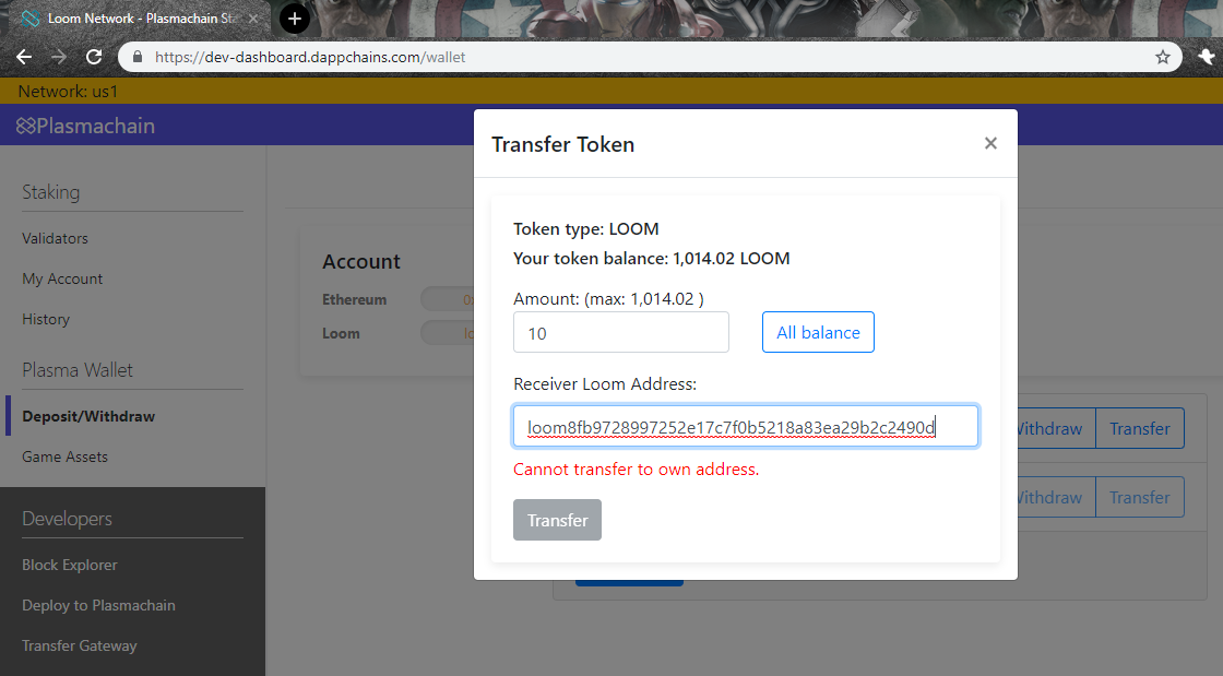 Add transfer tokens to another address · Issue #596 · loomnetwork/dashboard · GitHub