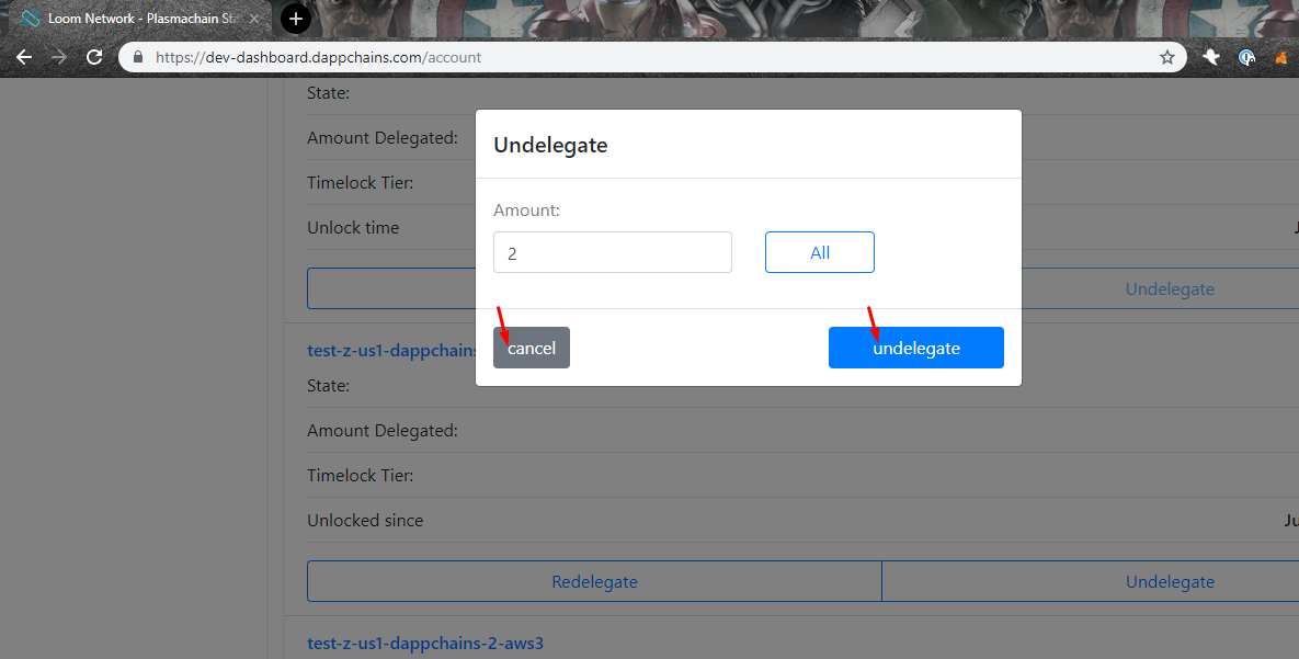 Undelegate: Buttons initials issue · Issue #791 · loomnetwork/dashboard · GitHub