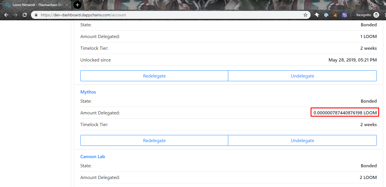 Validators: For some validators it is showing 0 LOOM amount · Issue #819 · loomnetwork/dashboard ...