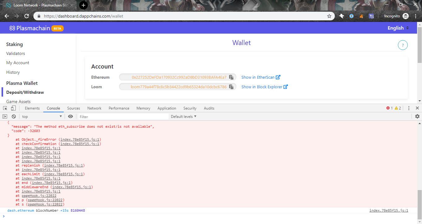 Ledger: Deposit is getting Failed · Issue #1030 · loomnetwork/dashboard · GitHub