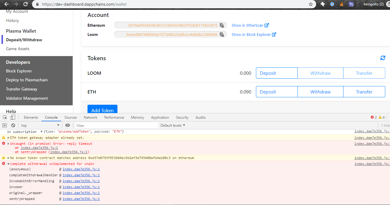 Multi Sig: Claiming Pending ETH withdraw getting failed · Issue #912 · loomnetwork/dashboard ...