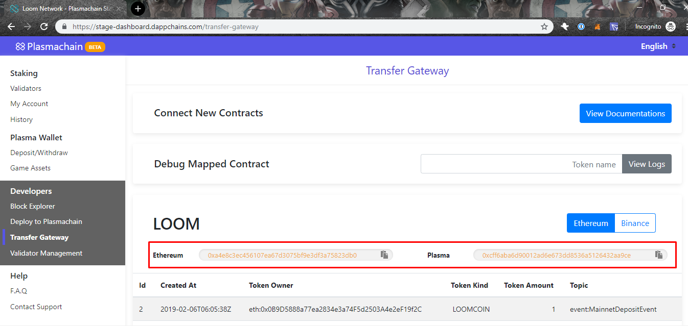 Show token contract mapping · Issue #1059 · loomnetwork/dashboard · GitHub