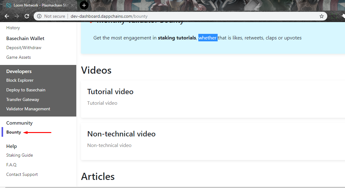 Add bounty page · Issue #1229 · loomnetwork/dashboard · GitHub