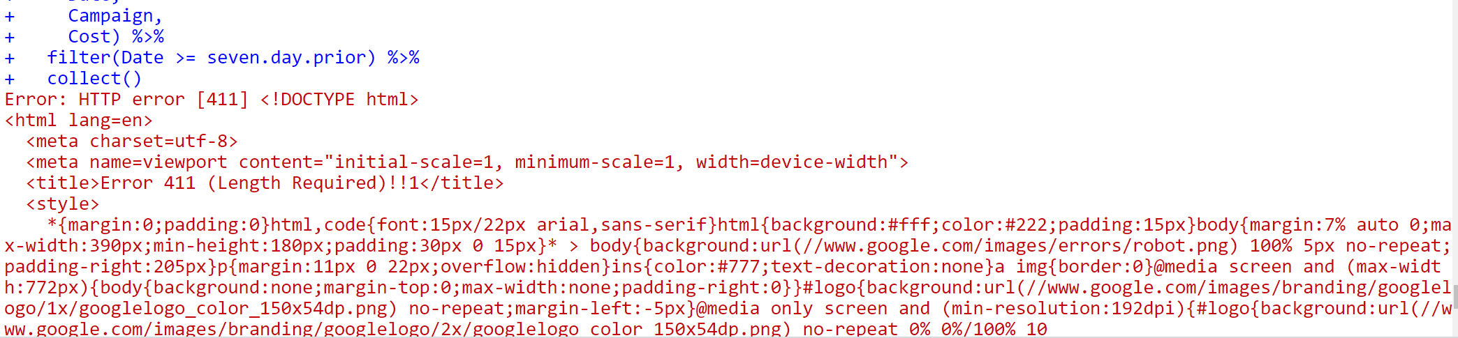 Http error 400 locally and Http error 411 in remote · Issue #414 · r ...