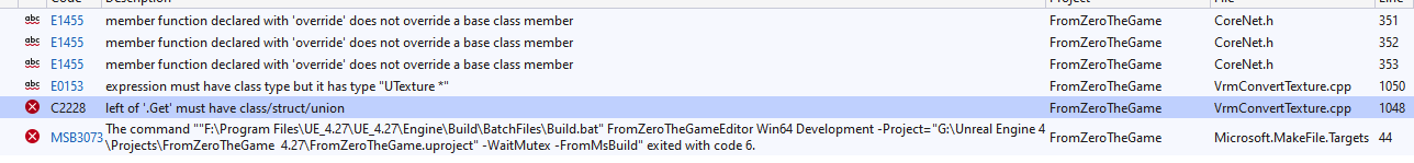 4.27 Build Error: "left of '.Get' must have class/struct/union" (VrmConvertTexture.cpp: Line ...