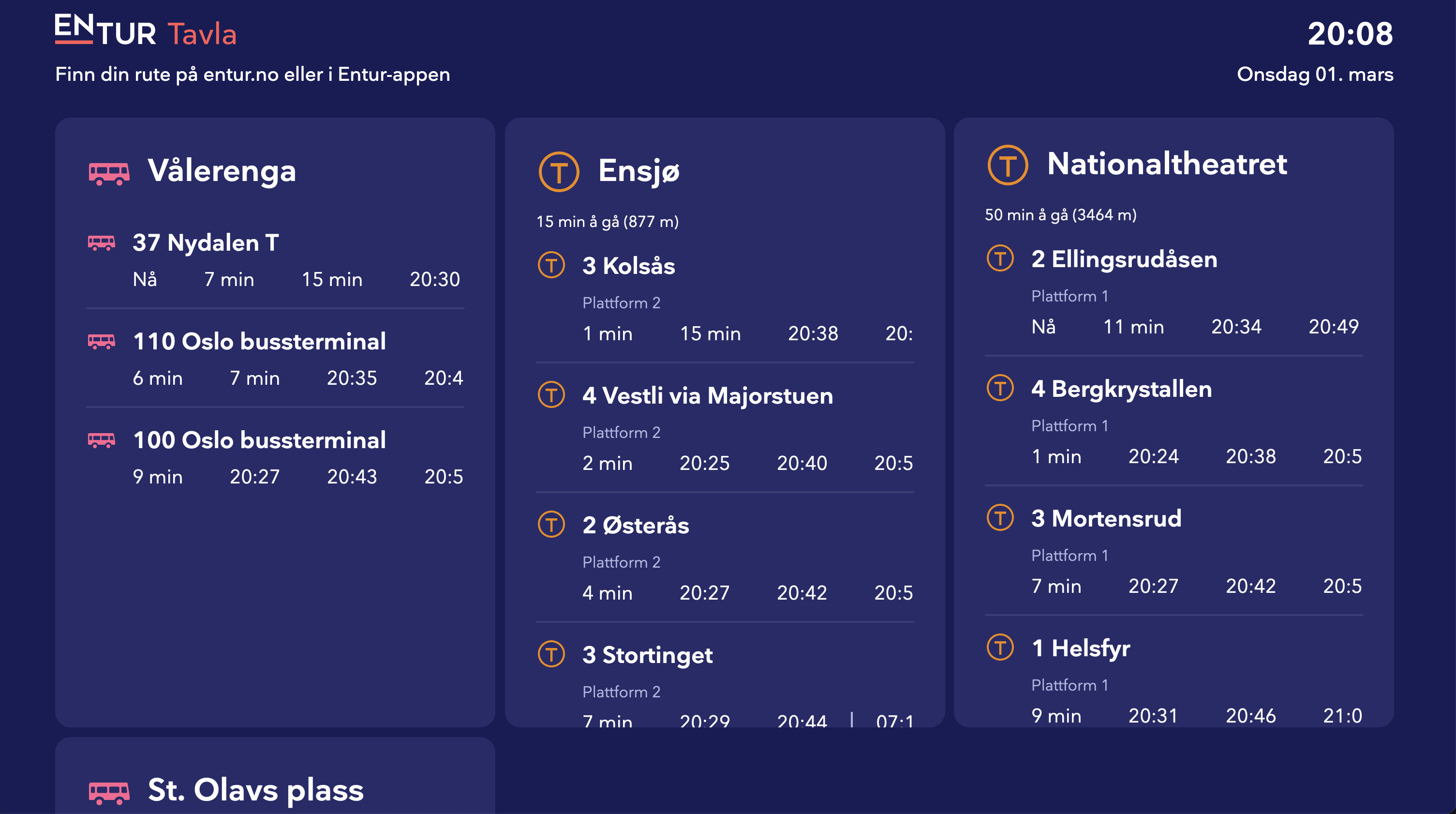 En visning bedre tilpasset mobil? · Issue #973 · entur/tavla · GitHub