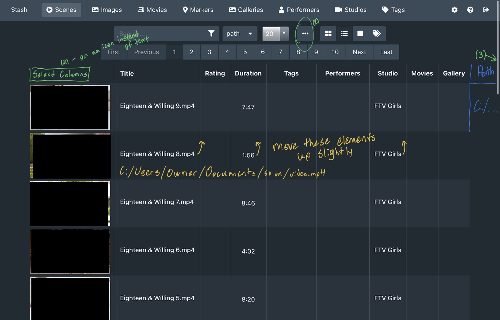 [Feature] Show path in list view · Issue #906 · stashapp/stash · GitHub