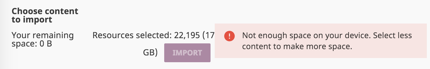 broken formatting on import page data warning · Issue #4003 · learningequality/kolibri · GitHub