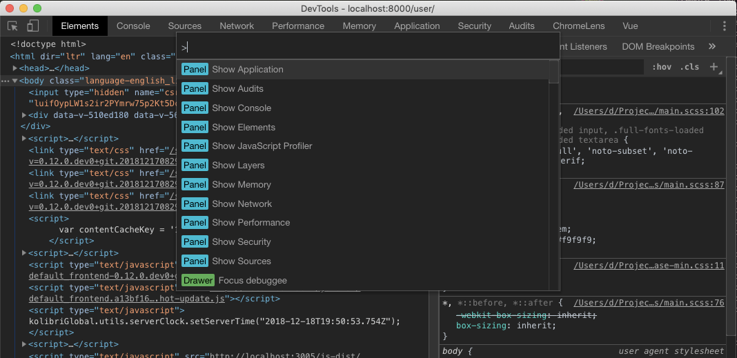 Make Vue Devtools Available From Chrome Devtools Command Menu · Issue