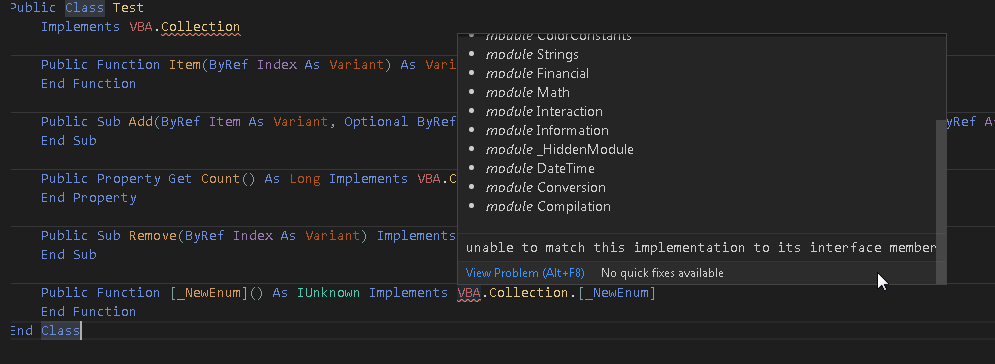 Unable to implement VBA.Collection · Issue #164 · twinbasic/twinbasic · GitHub