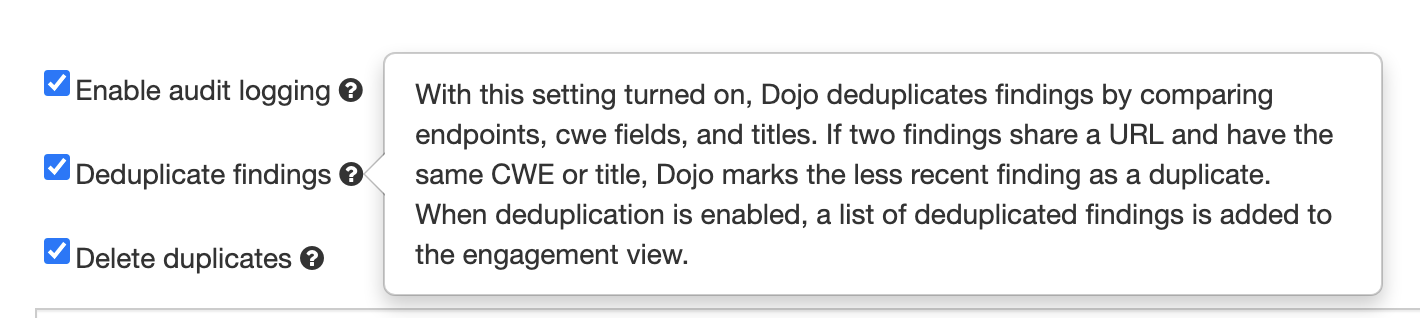 Deduplication tooltip probably misleading · Issue #7337 · DefectDojo/django-DefectDojo · GitHub