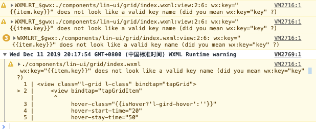 在微信开发者工具v RC 1.02.1909111 部分使用wx:for以及bindtap的组件出现warning · Issue #608 · TaleLin/lin-ui · GitHub