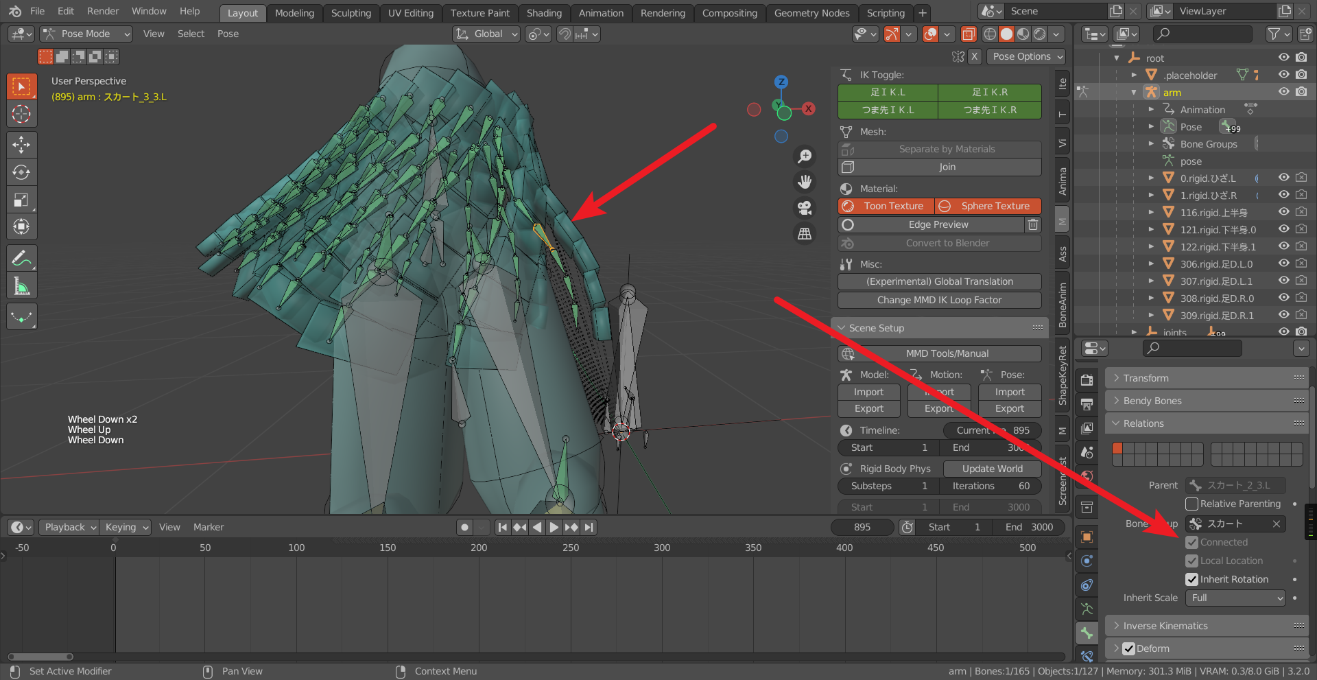 [Physical Bone Bug] Using use_connect causes translation transforms to ...
