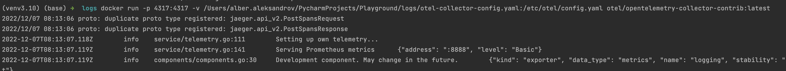 Example is not working for logs · Issue #3061 · open-telemetry/opentelemetry-python · GitHub