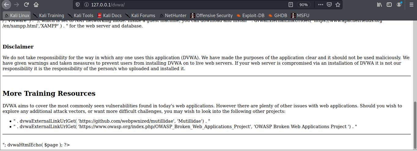DVWA LOGIN PAGE NOT COMING UP Issues Antenna