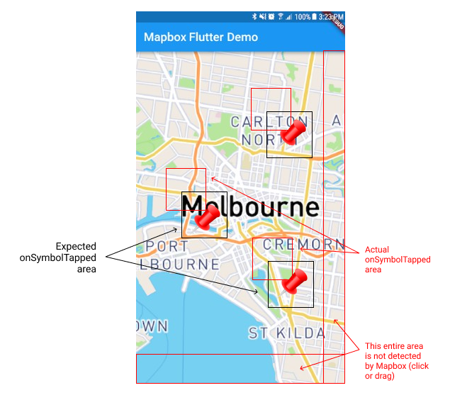 Symbol onSymbolTapped area is shifted on screen when the app is registered as a game · Issue ...