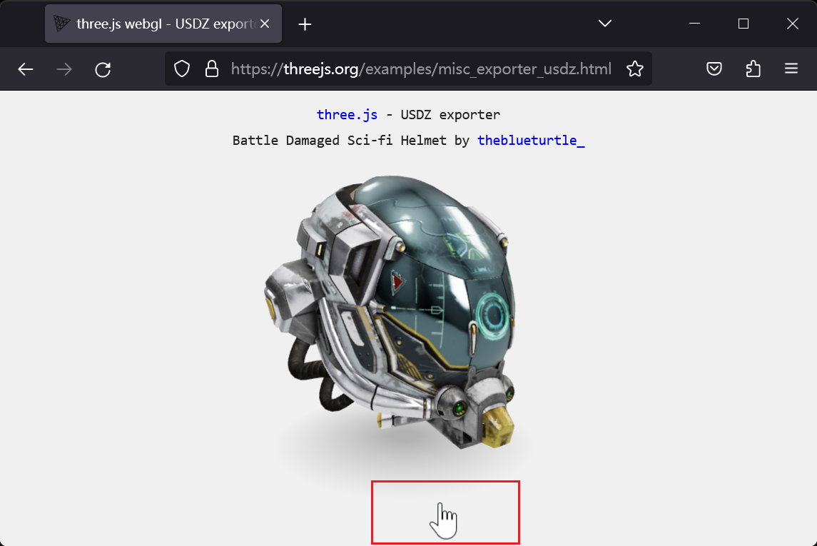 Examples: The `USDZExporter button` is displayed incorrectly in `misc_exporter_usdz.html ...