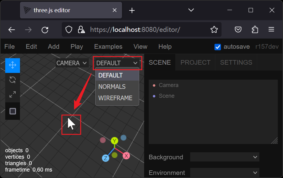 Editor: `#Viewport` should not be change when move the mouse after click `.Select` element ...