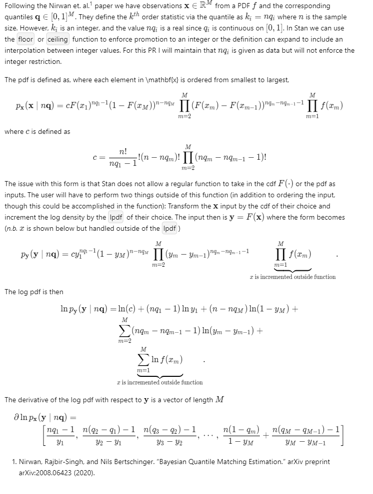 [FR] Add order statistics pdf · Issue #2605 · stan-dev/math · GitHub