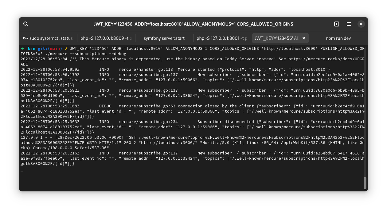 Problem to track active subscriptions using the static binary · Issue #724 · dunglas/mercure ...