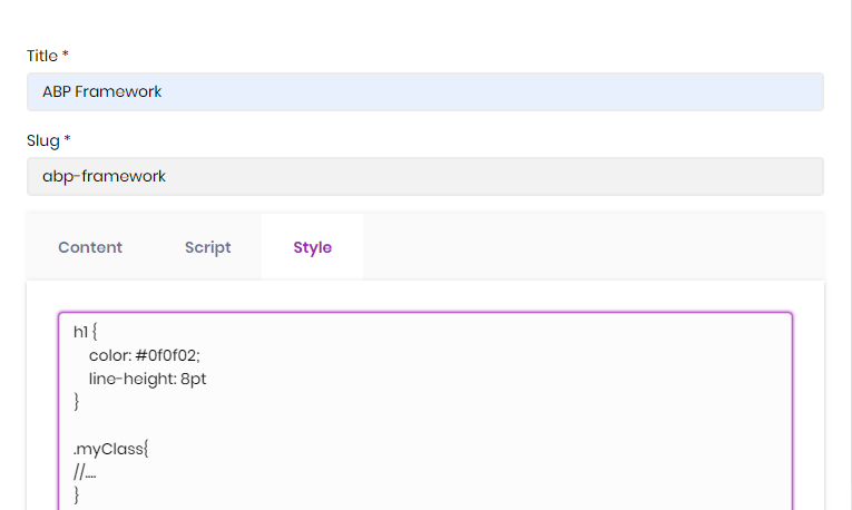 Cmskit Editor Implementation For Page Style And Scripts · Issue 10208 · Abpframeworkabp · Github 