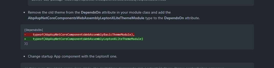 Docs Module Doesnt Support `diff` As A Code Block · Issue 12485 · Abpframeworkabp · Github 9156
