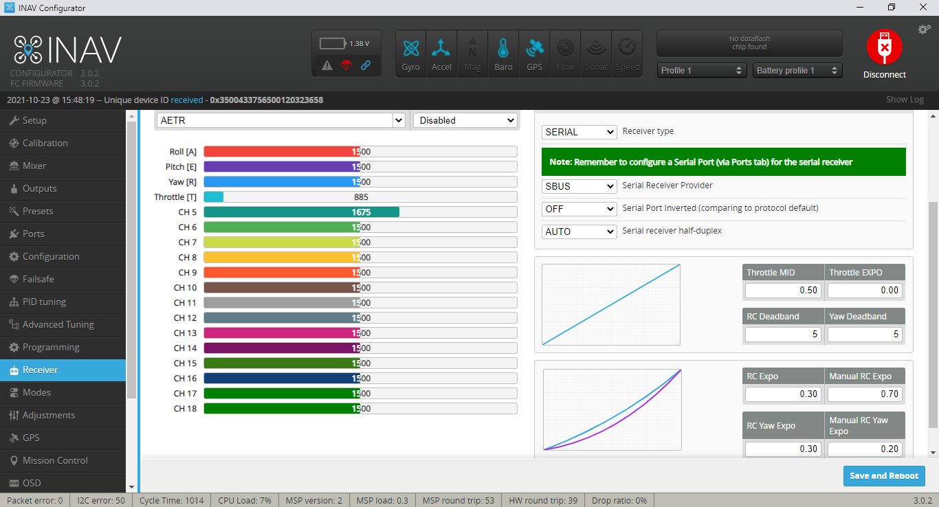 SBUS RECEIVER PROBLEM - Issues with default / failsafe values (885 and 1675) · Issue #7536 ...
