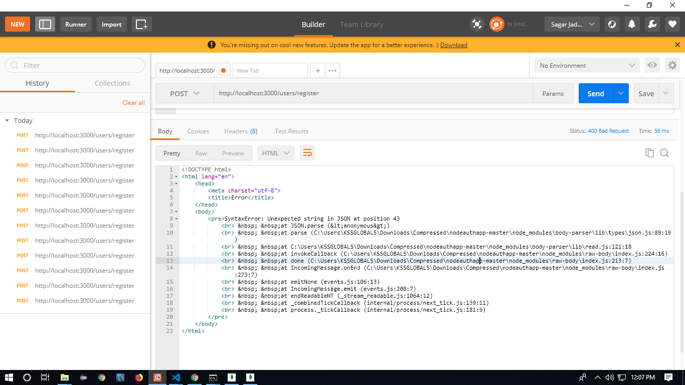 SyntaxError Unexpected String In JSON At Position 43 Issue 10 